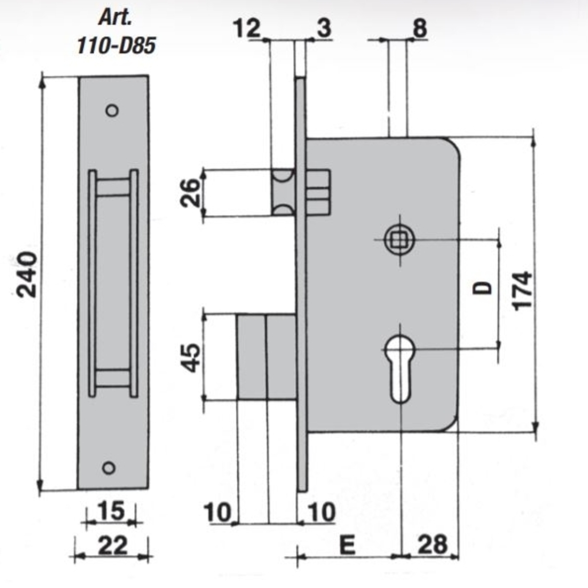 Autocad Lock Mortise Cylinder